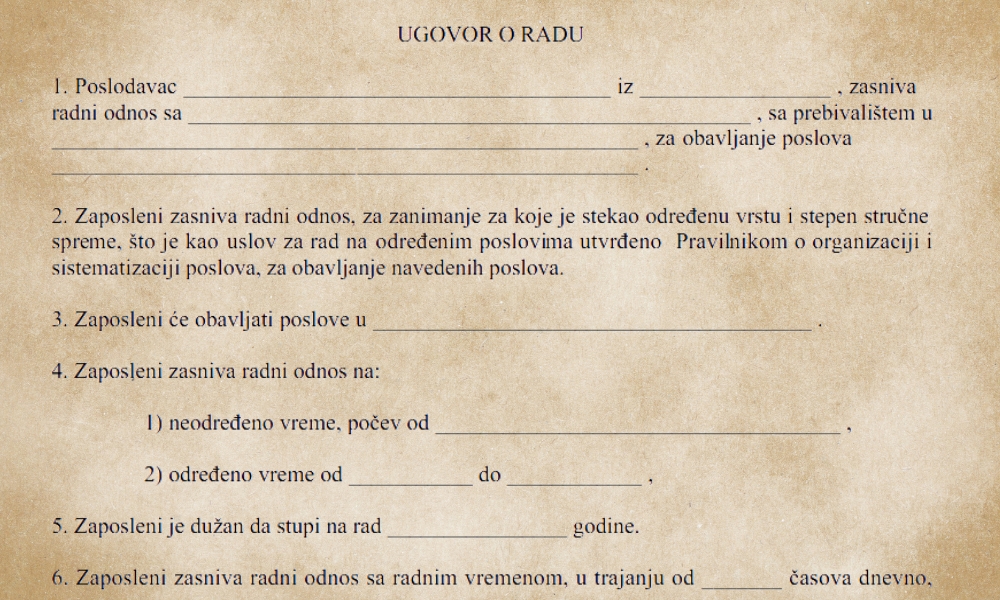 Kako pravilno sastaviti ugovor o radu u Srbiji